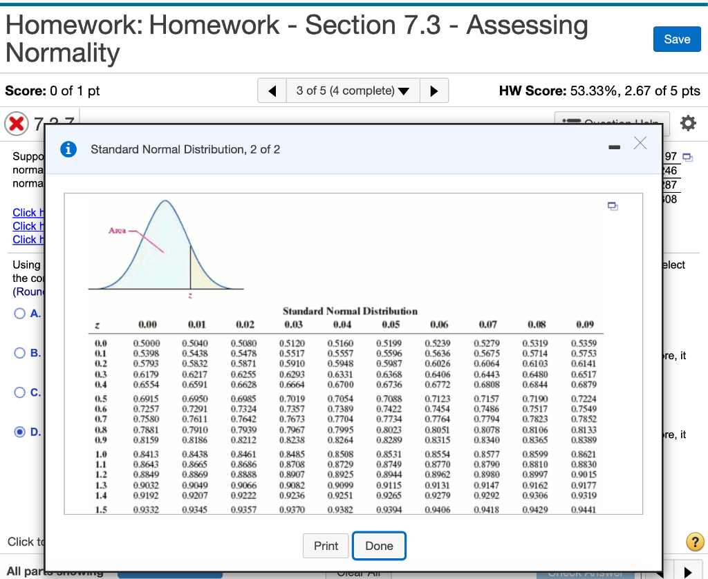 Solved Homework Homework Section 7 3 Assessing