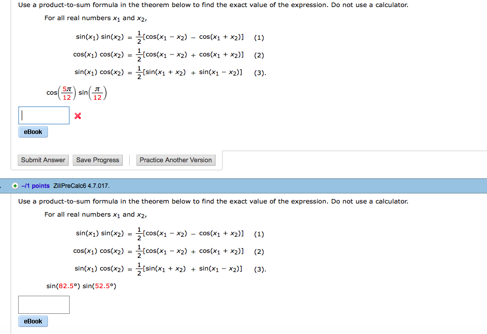 Solved Use a product-to-sum formula in the theorem below to | Chegg.com