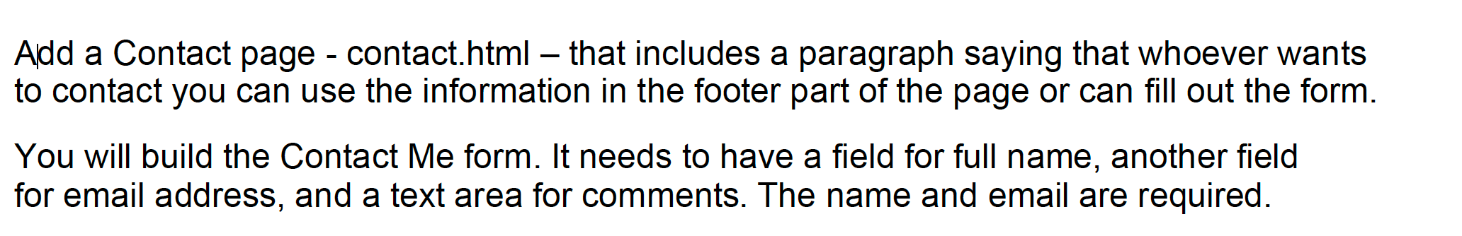 Solved Add a Contact page - contact.html - that includes a | Chegg.com