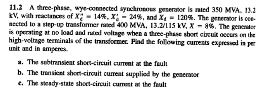 Solved 11.2 A three-phase, wye-connected synchronous | Chegg.com