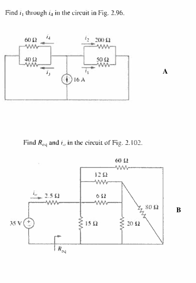 Solved Find i1 through i4 in the circuit in Fig. 2.96. Find | Chegg.com