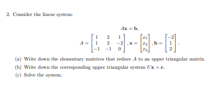 Consider the linear | Chegg.com