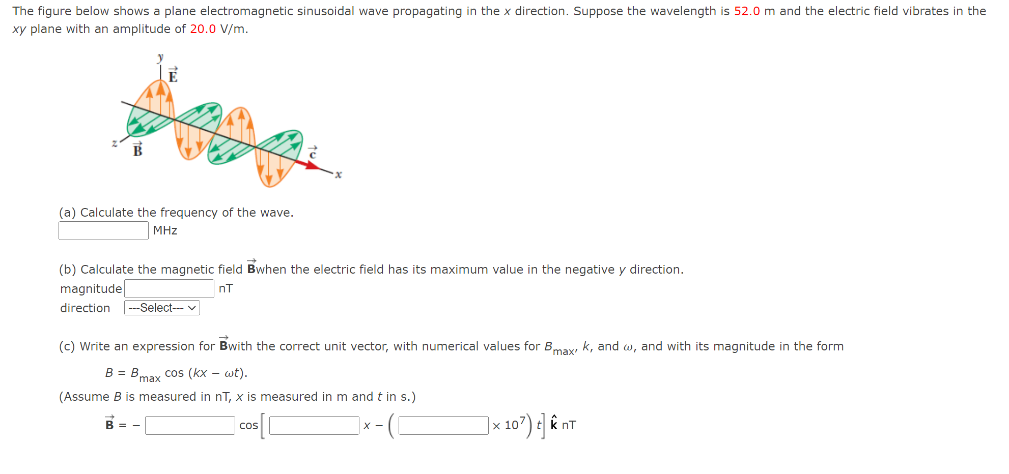 Solved e figure below shows a plane electromagnetic | Chegg.com