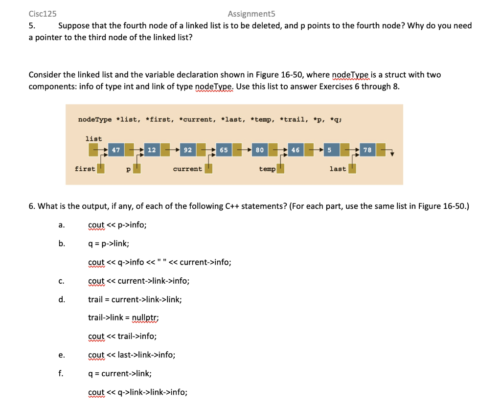 Solved Cisc125 Assignments 5. Suppose that the fourth node | Chegg.com