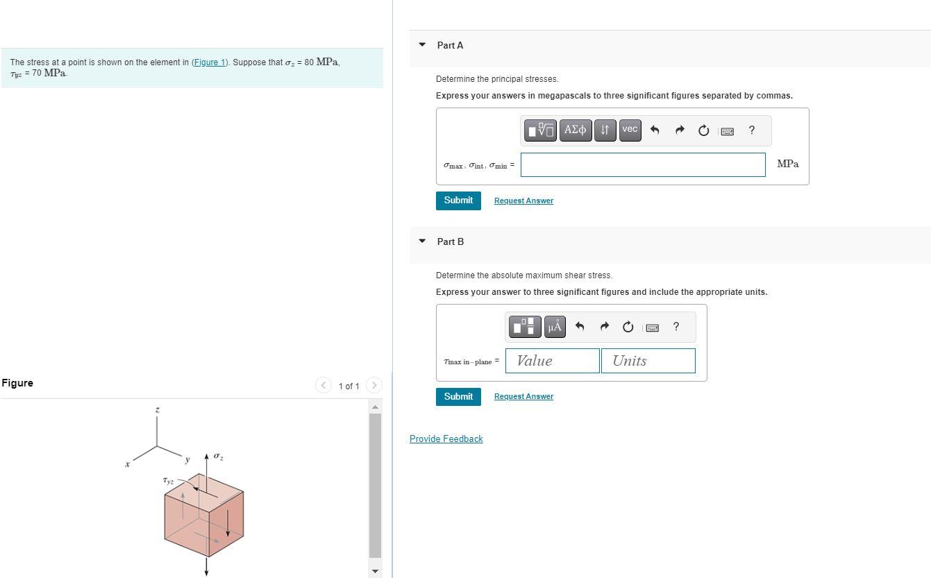 Solved The stress at a point is shown on the element in | Chegg.com Solved The stress at a point is shown on the element in | Chegg.com