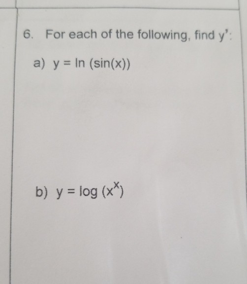 Solved for each of the following find y^3 for each of the | Chegg.com