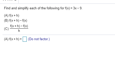 Solved Find and simplify the expression if f(x)=x2-9. | Chegg.com