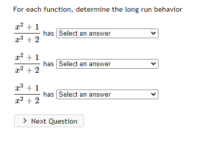 Solved For each function, determine the long run behavior 12 | Chegg.com