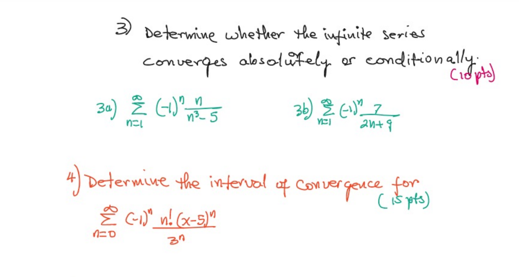 Solved 3) Determine whether the infinite series converges | Chegg.com