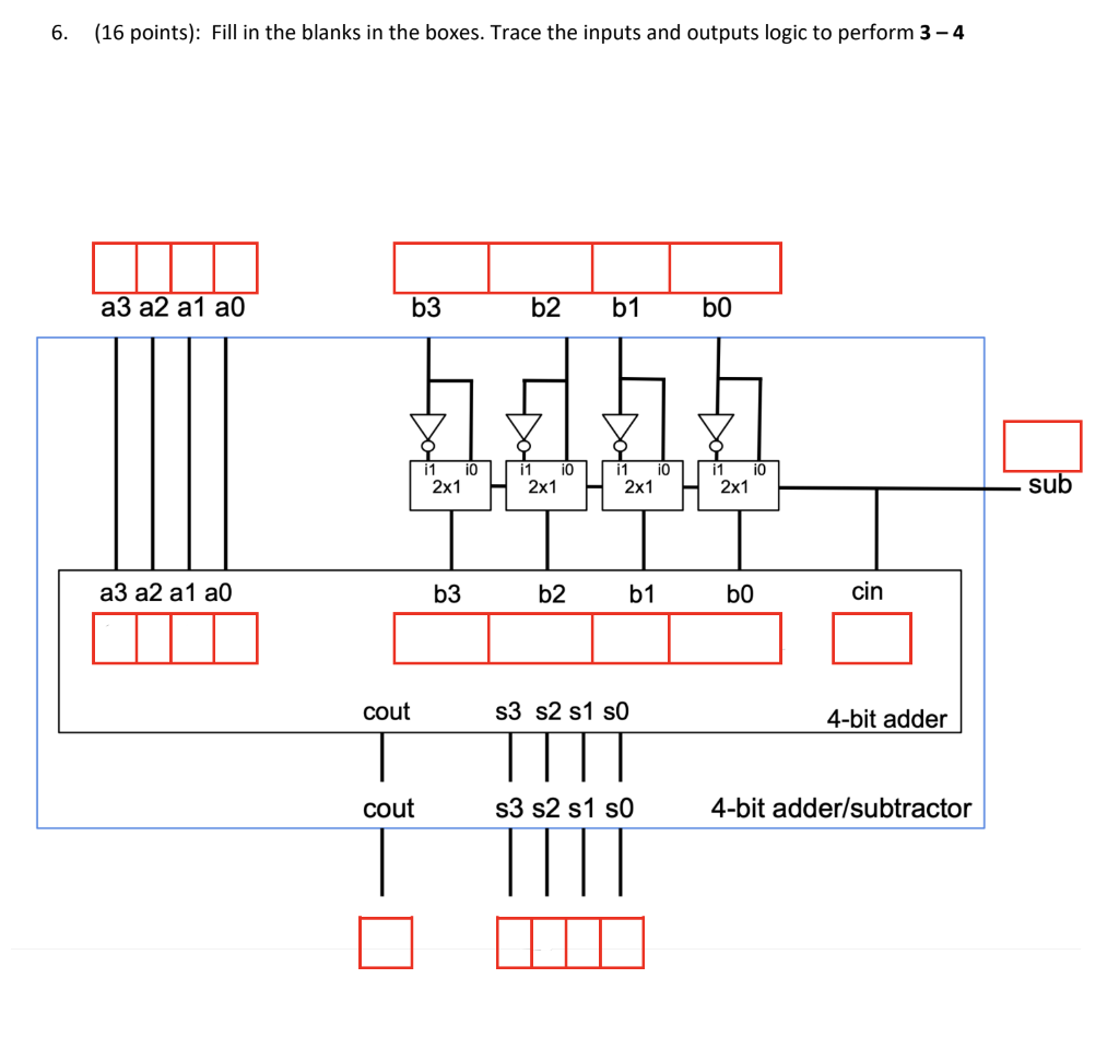 Solved 6. (16 points): Fill in the blanks in the boxes. | Chegg.com