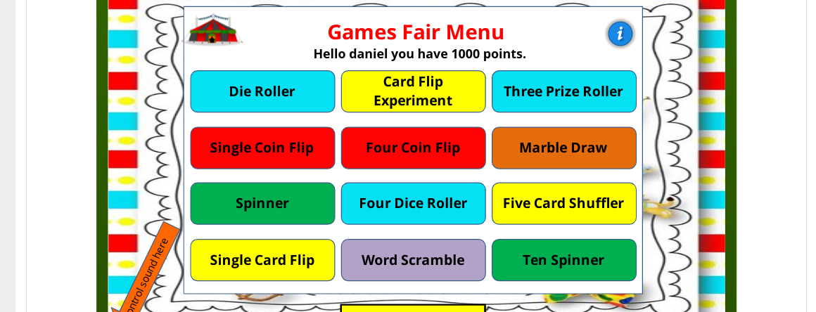 For each of the Games Fair games, suggest an | Chegg.com