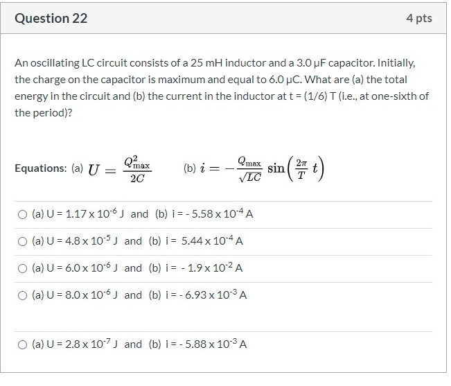 Solved Question 20 4 pts What is the rms-current Irms (in | Chegg.com