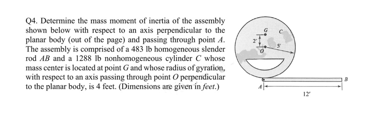Solved Q4. Determine the mass moment of inertia of the | Chegg.com