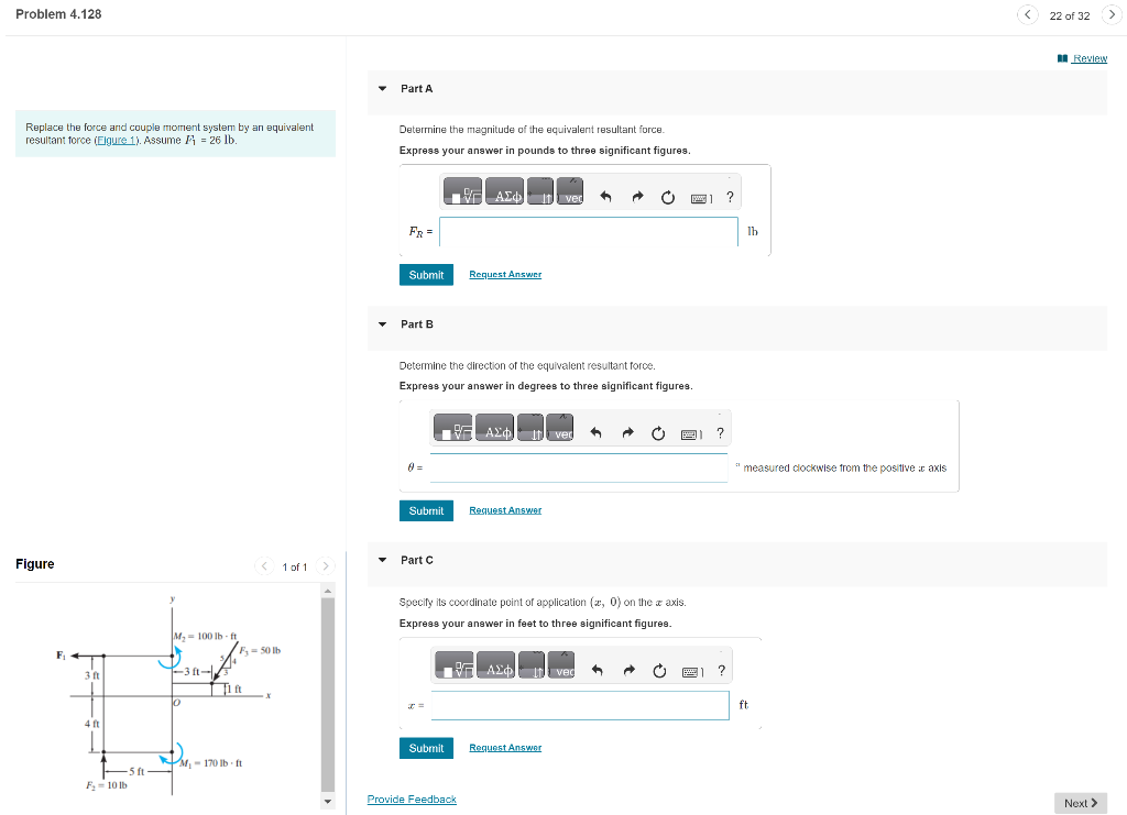 Solved Replace the force and couple moment system by an | Chegg.com
