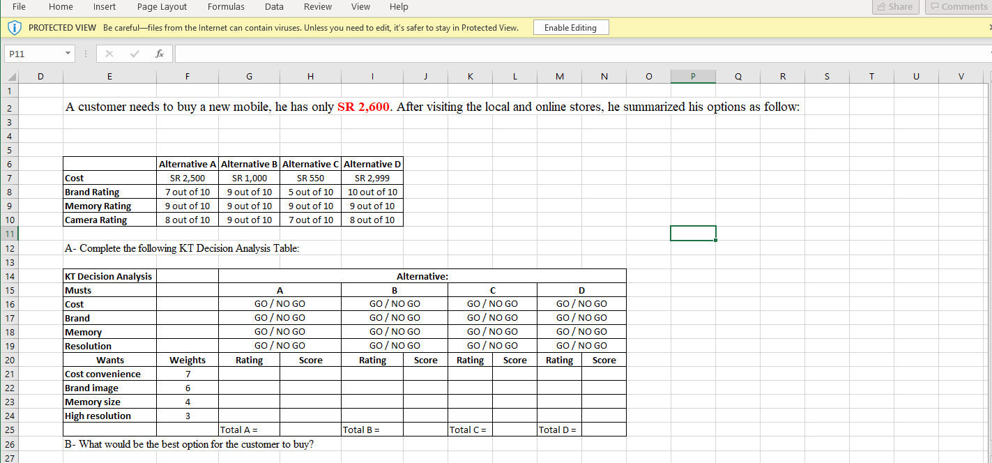 As you learned in KT decision analysis chapter, open | Chegg.com