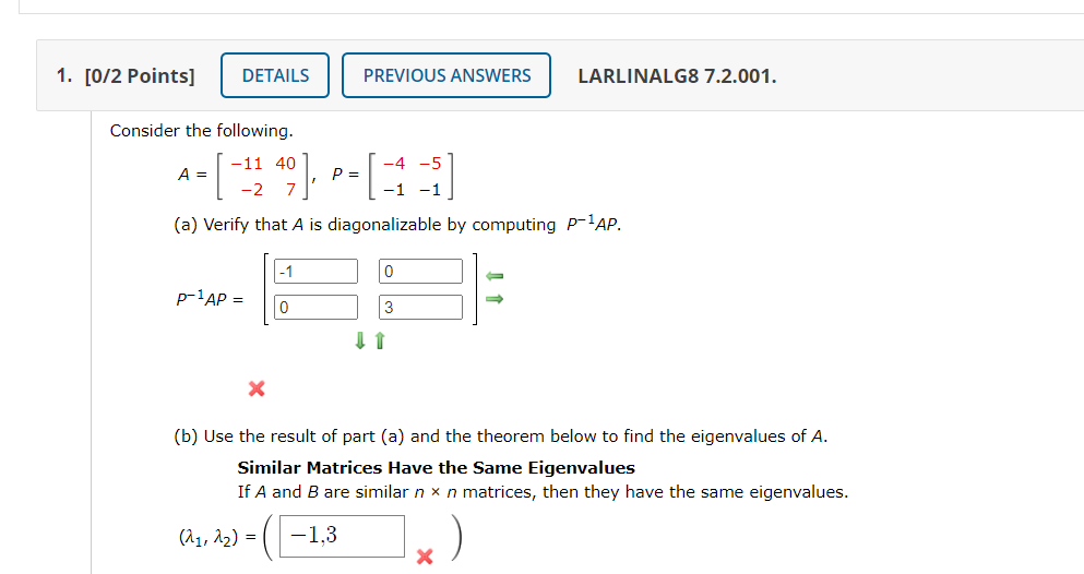 Solved 3. [-12 Points] DETAILS LARLINALG8 7.2.007. For the | Chegg.com