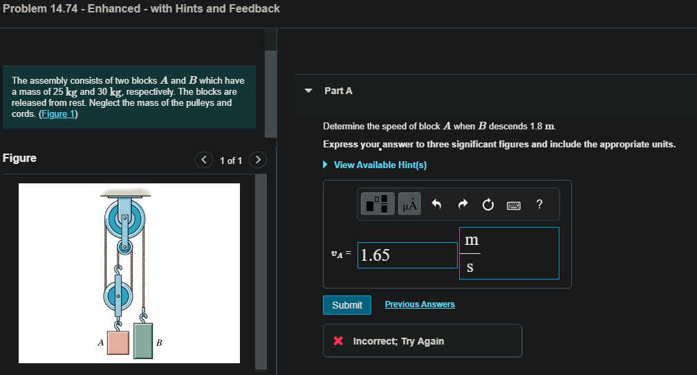Solved Problem 14.74 - Enhanced - with Hints and Feedback | Chegg.com