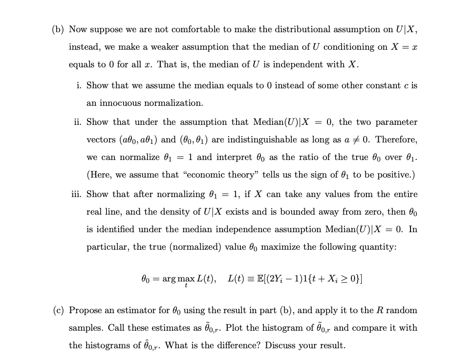 Solved 5. Binary choice model. Consider the following model | Chegg.com