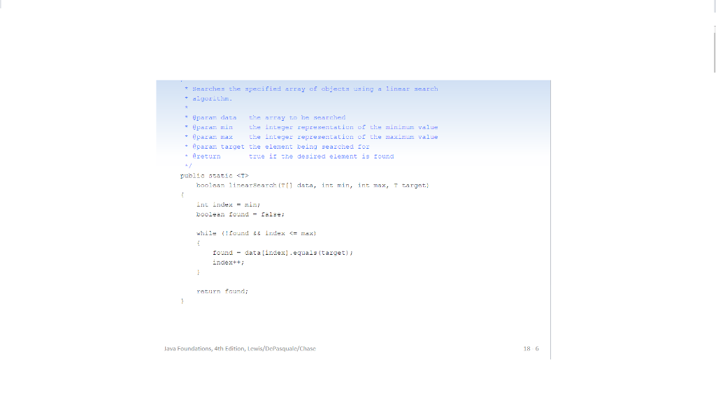 The sequential search algorithm given in the lecture | Chegg.com