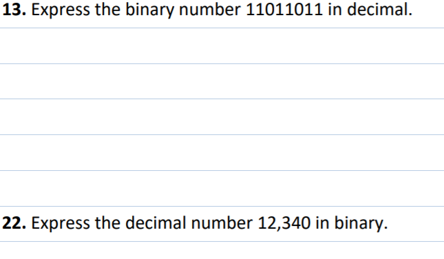 Solved 13. Express the binary number 11011011 in decimal. | Chegg.com