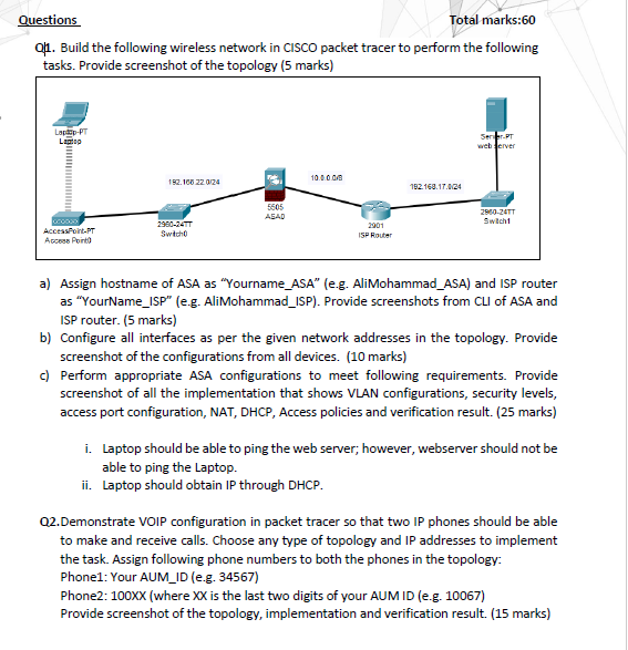 Questions Total marks:60 41. Build the following | Chegg.com