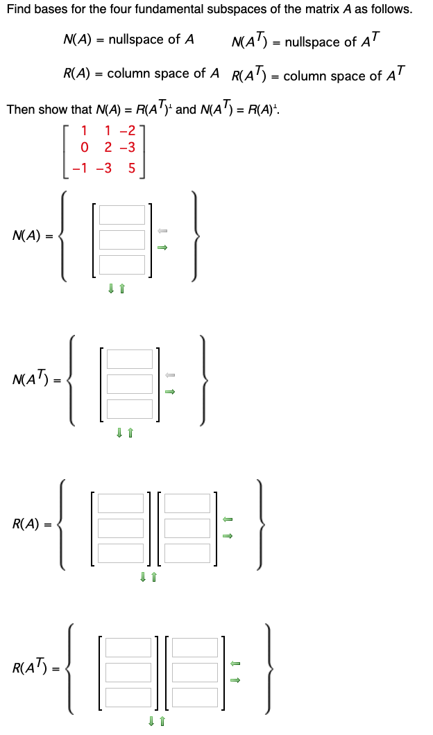 Solved Find bases for the four fundamental subspaces of the | Chegg.com