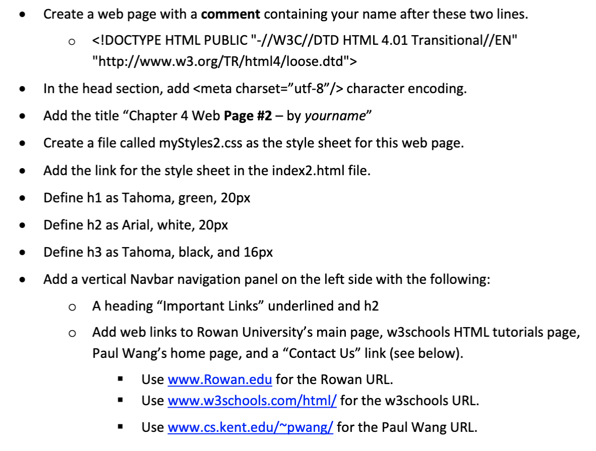 Create a web page with a comment containing your | Chegg.com