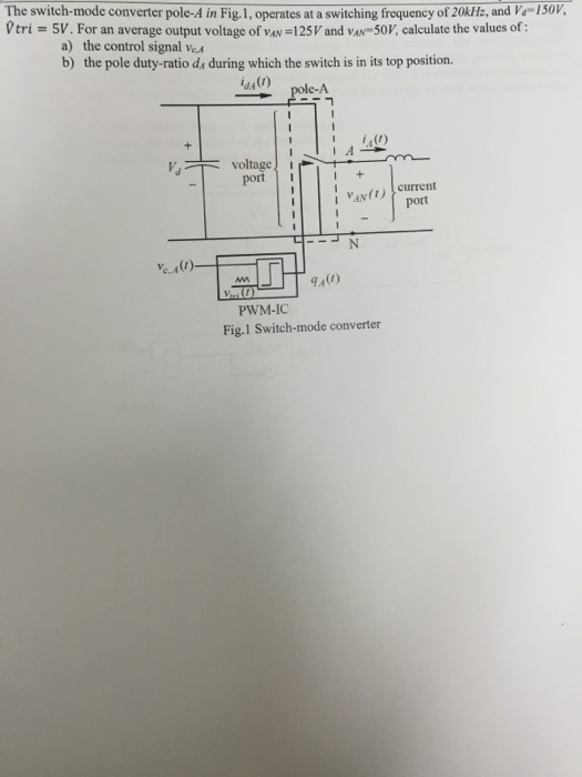 Solved The switch-mode converter pole-A in Fig. 1, operates | Chegg.com