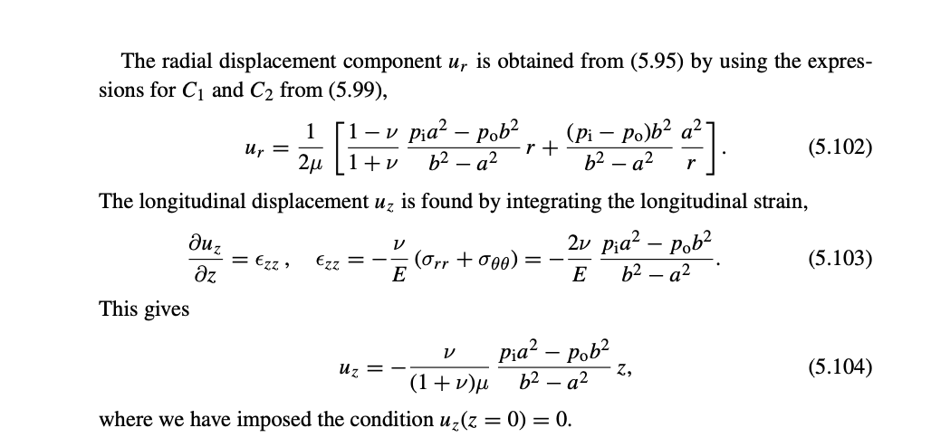 (2 points) Solve for the radial displacement ur in | Chegg.com