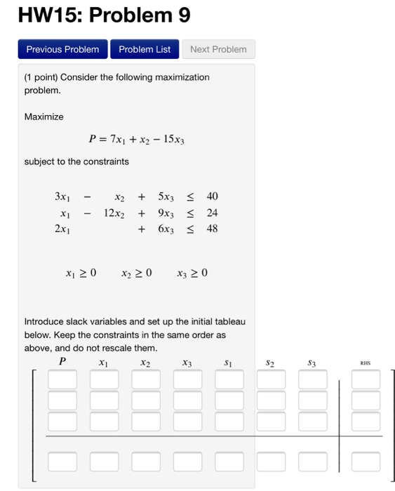 Solved HW15: Problem 9 Next Problem Previous Problem Problem | Chegg.com