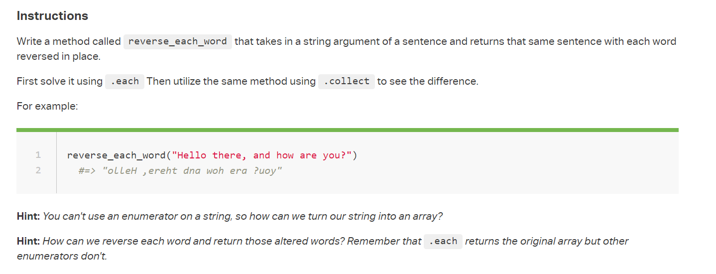 Solved Instructions Write A Method Called Reverseeachword 6017