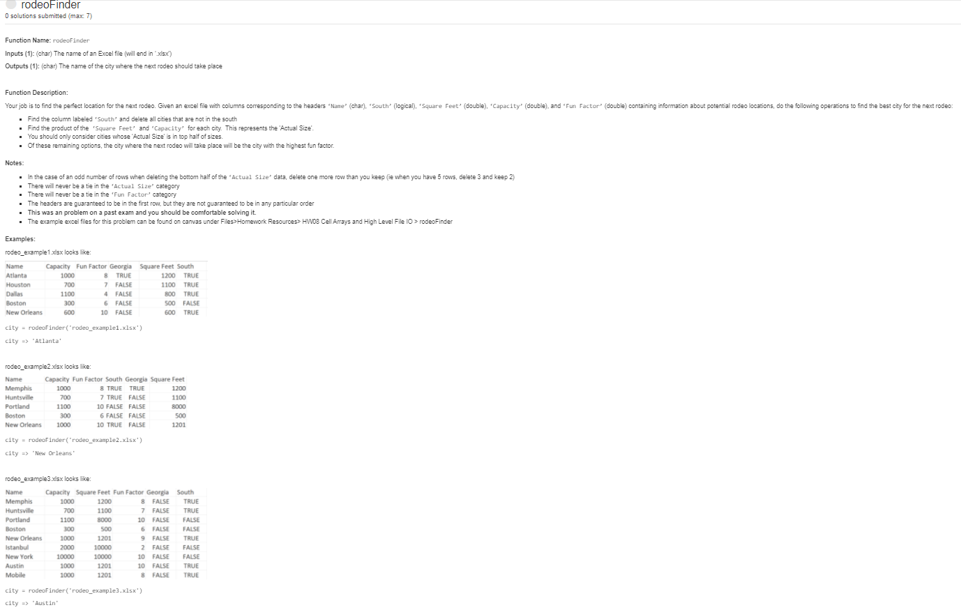 rodeo Finder O solutions submitted (max: 7) Function | Chegg.com