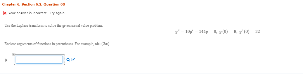 Solved Chapter 6, Section 6.2, Question 08 x Your answer is | Chegg.com