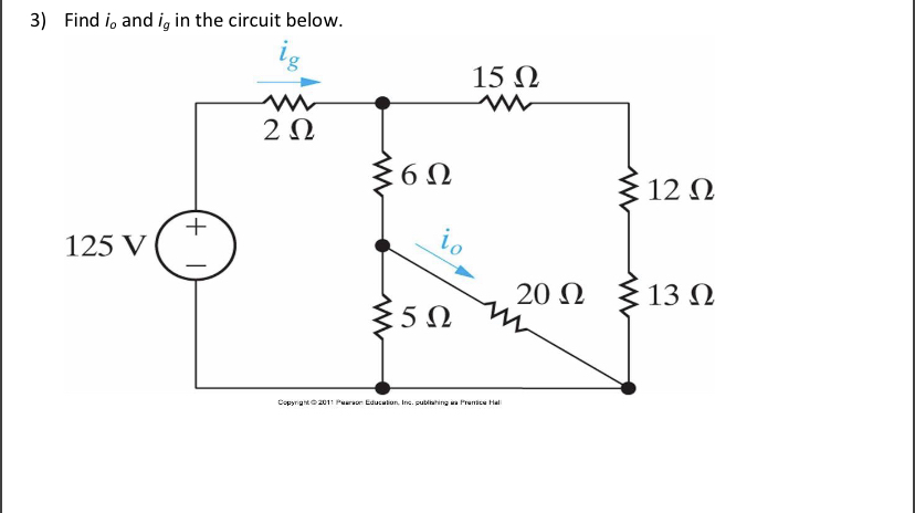 Solved 3) Find io and ig in the circuit below. | Chegg.com