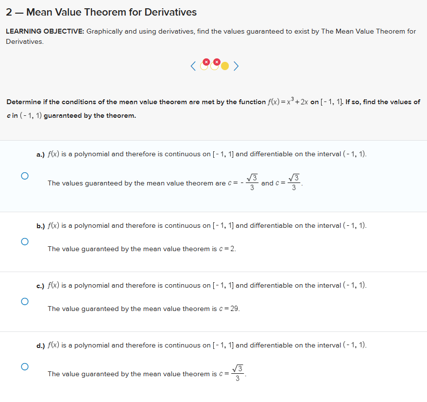 Solved 2 - Mean Value Theorem for Derivatives LEARNING | Chegg.com