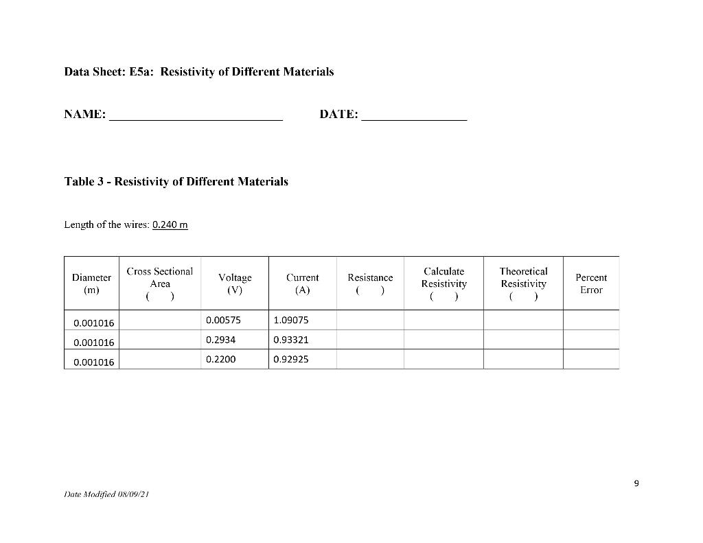 Solved Then the cross sectional area of the wire can be | Chegg.com