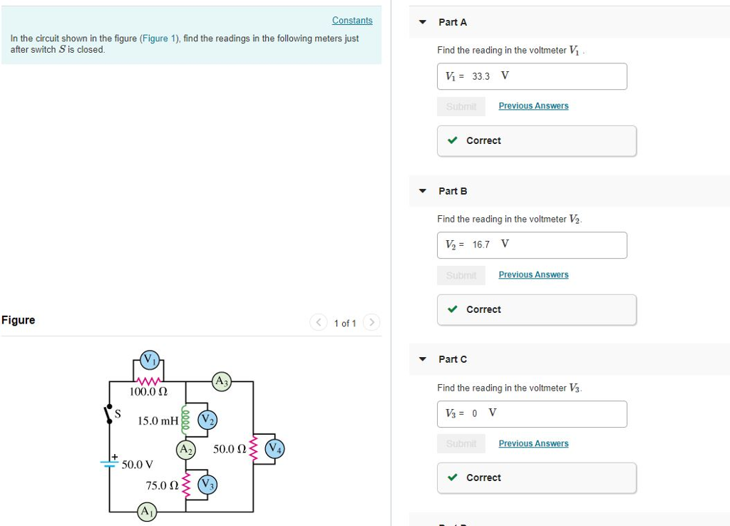 Solved Constants Part A In the circuit shown in the figure | Chegg.com