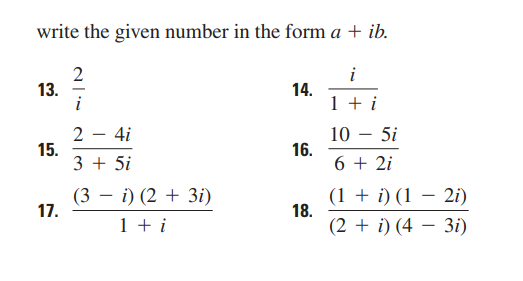 Solved write the given number in the form a + ib. i 13. 2 i | Chegg.com