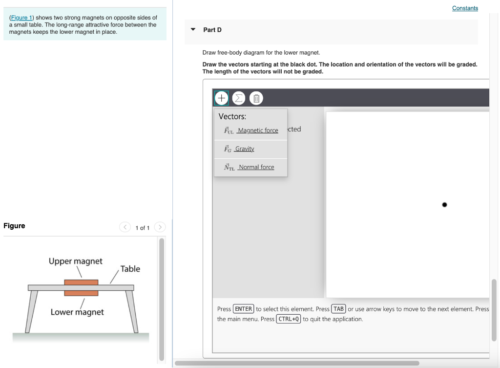 Solved Constants (Figure 1) shows two strong magnets on | Chegg.com