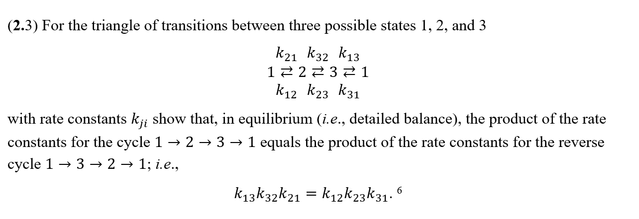 Solved (2.3) For the triangle of transitions between three | Chegg.com