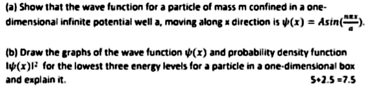 Solved (a) Show that the wave function for a particle of | Chegg.com