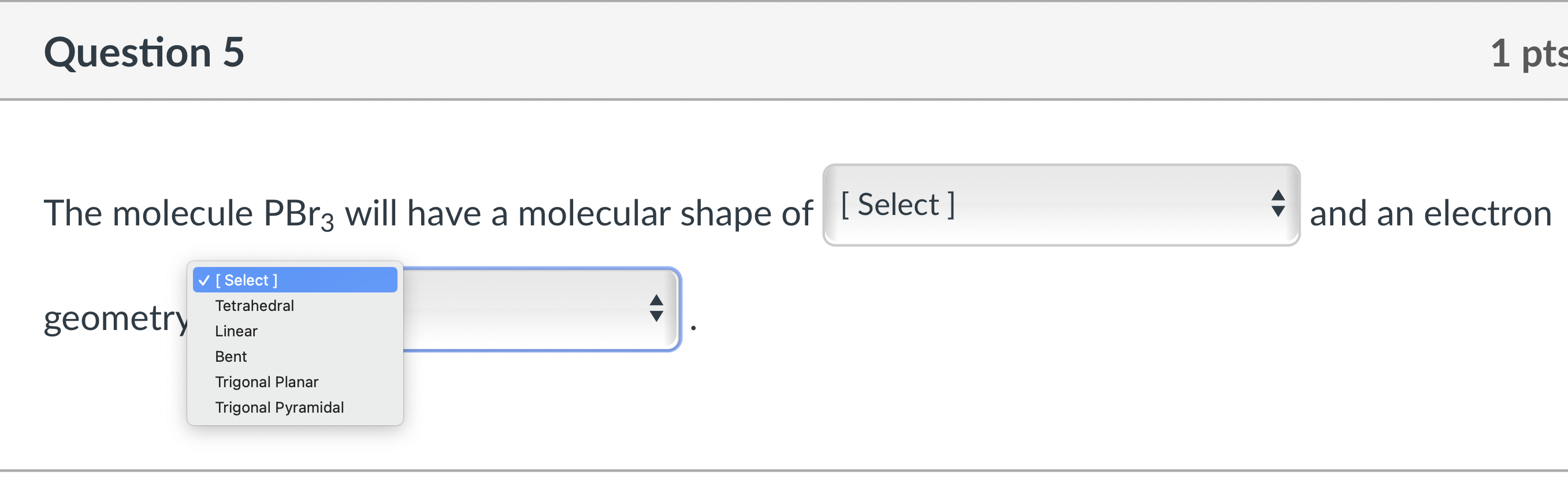 Solved Question 7 1 pts [Select ] a different A molecule | Chegg.com