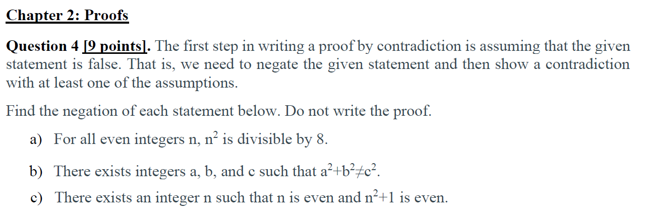 Solved Chapter 2: Proofs Question 4 19 points). The first | Chegg.com