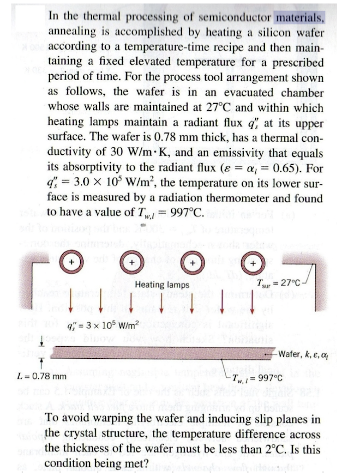 Solved In the thermal processing of semiconductor | Chegg.com