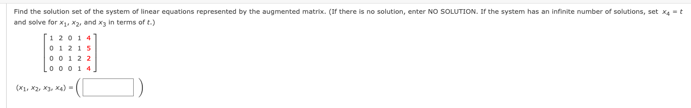 Solved Find the solution set of the system of linear | Chegg.com