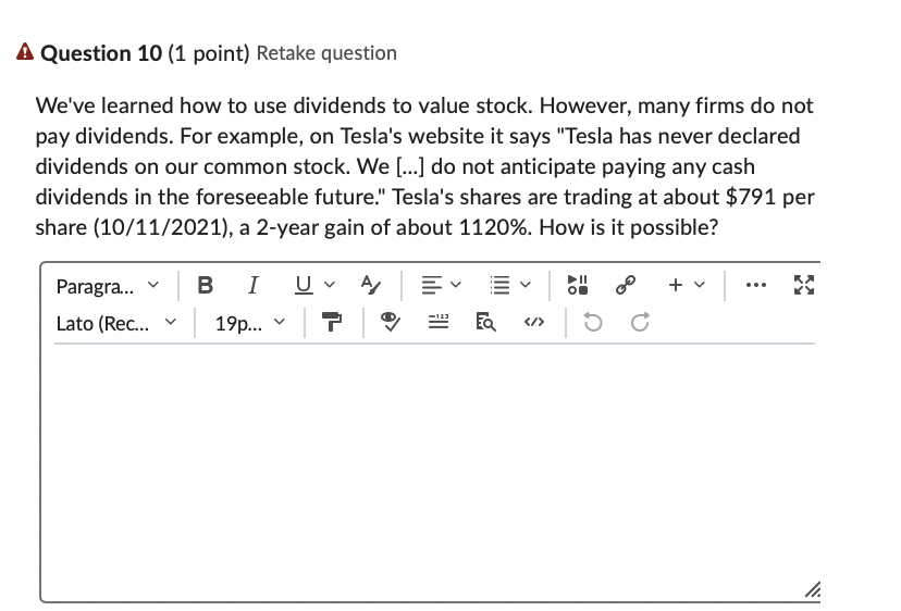 Solved Question 10 (1 point) Retake question We've learned | Chegg.com