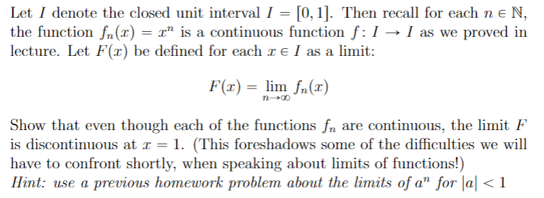 Solved Let I denote the closed unit interval I=[0,1]. Then | Chegg.com