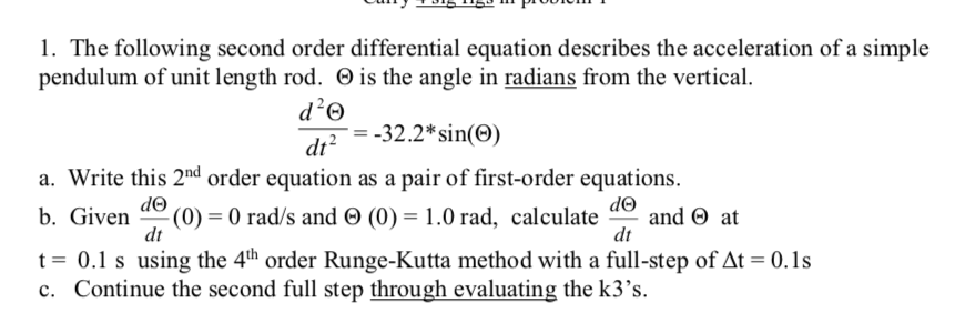 Solved 1. The following second order differential equation | Chegg.com