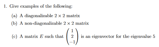 Solved 1. Give examples of the following: (a) A | Chegg.com