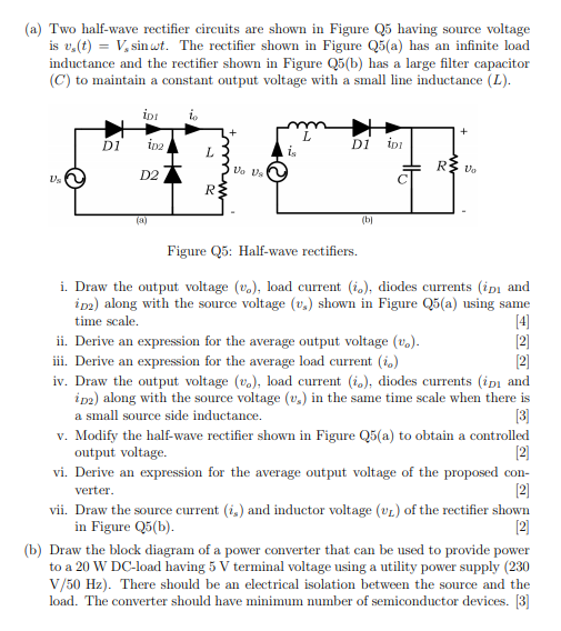 Solved (a) Two half-wave rectifier circuits are shown in | Chegg.com